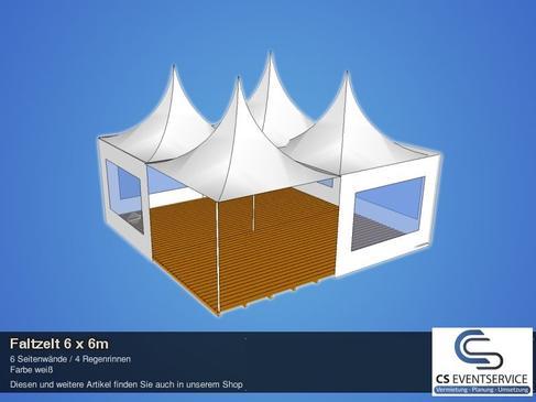 Faltzelt 6 x 6m mit Zeltboden Partyzelt Festzelt Ruckzuck Pavillon ...