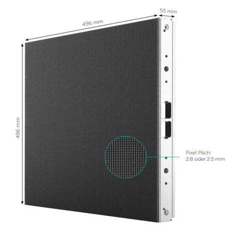 Aluvision LED Tile Hi-LED 55, 496x496mm, 2,5mm Pixelabstand, LED ...