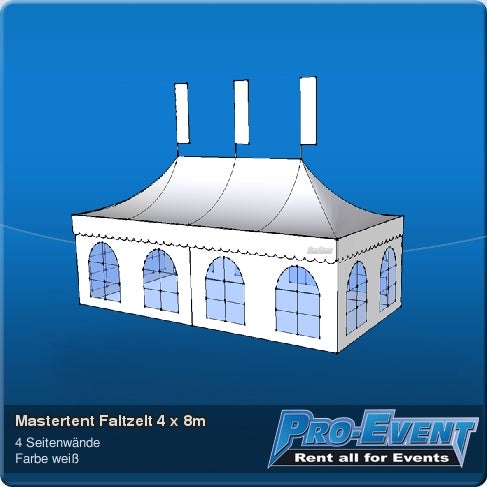 Mastertent Faltzelt 4 x 8m, Partyzelt - 2872282517 mieten | Erento.com